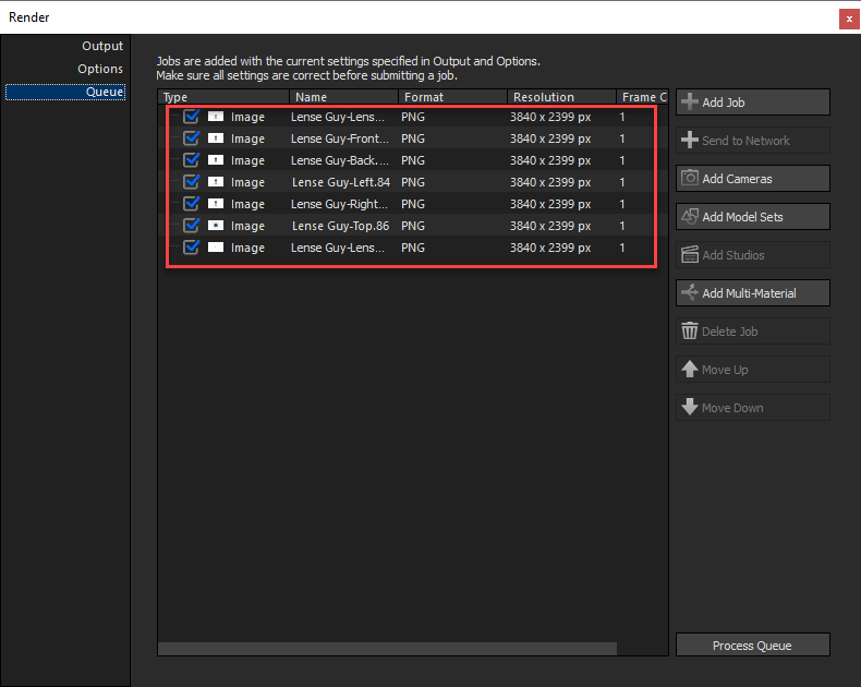 Adding Multiple Cameras to Render Queue